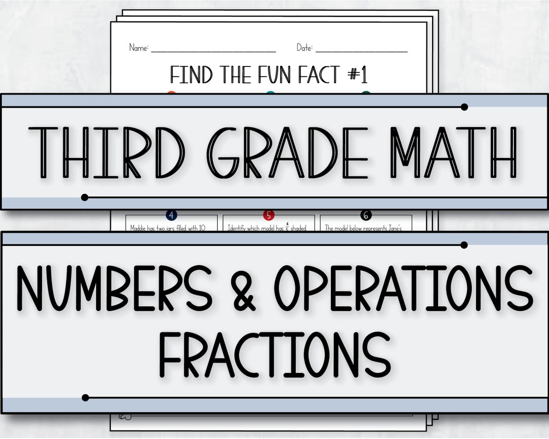 Find the Fun Fact: Third Grade Numbers & Operations Fractions Review - Etsy