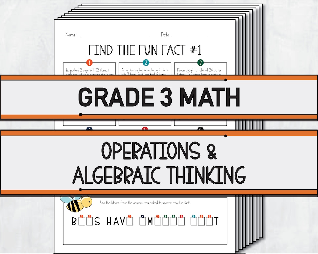Third Grade Math Operations and Algebraic Thinking Review - Etsy