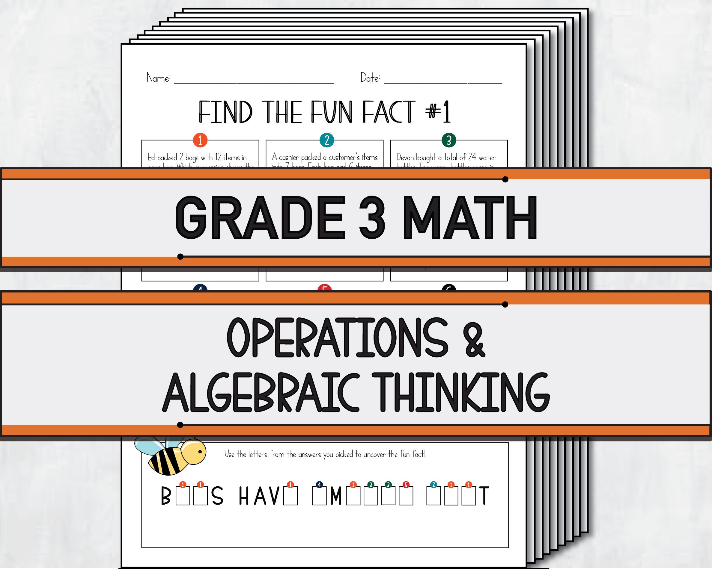 Third Grade Math Operations and Algebraic Thinking Review - Etsy
