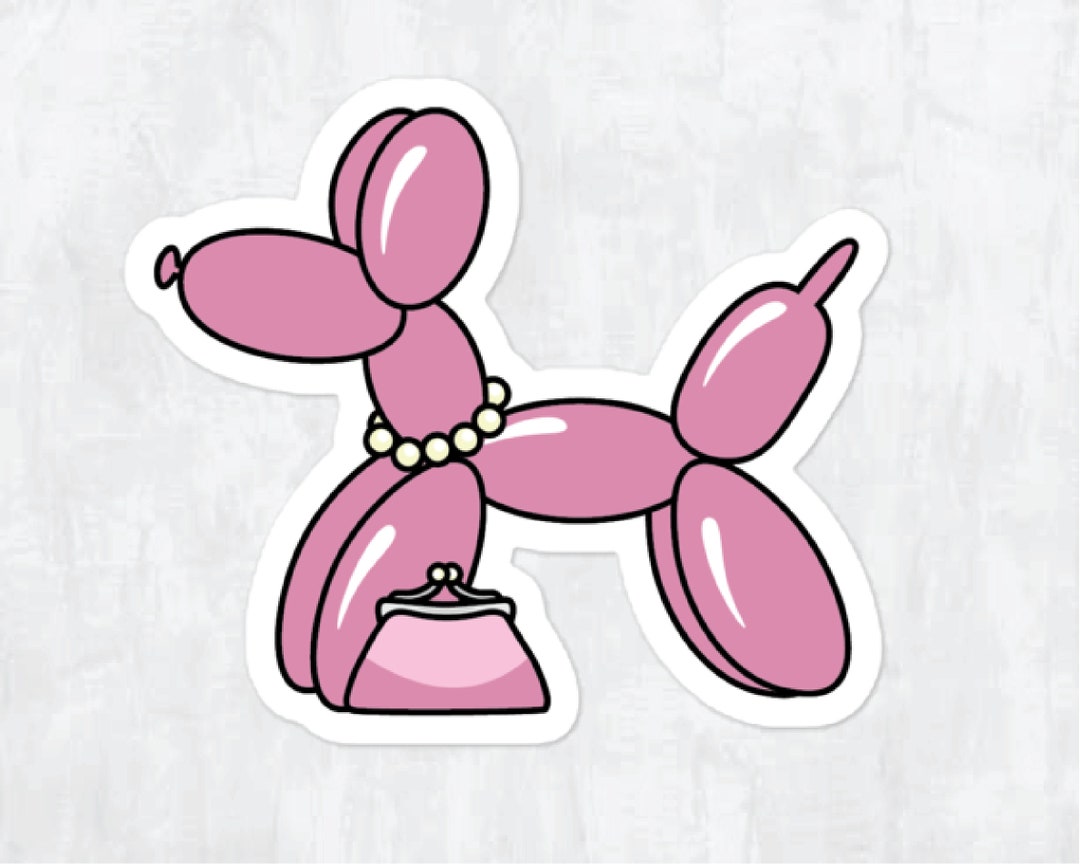 Pink Balloon Dog Sticker - Etsy