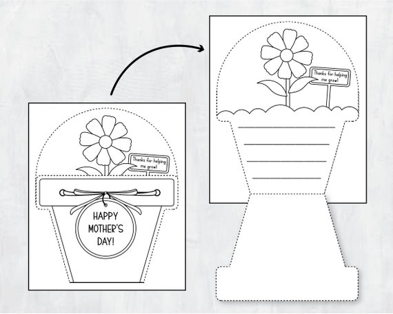 Plantilla De Maceta Para El Día De La Madre