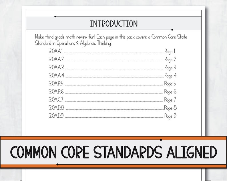 Third Grade Math Operations and Algebraic Thinking Review - Etsy