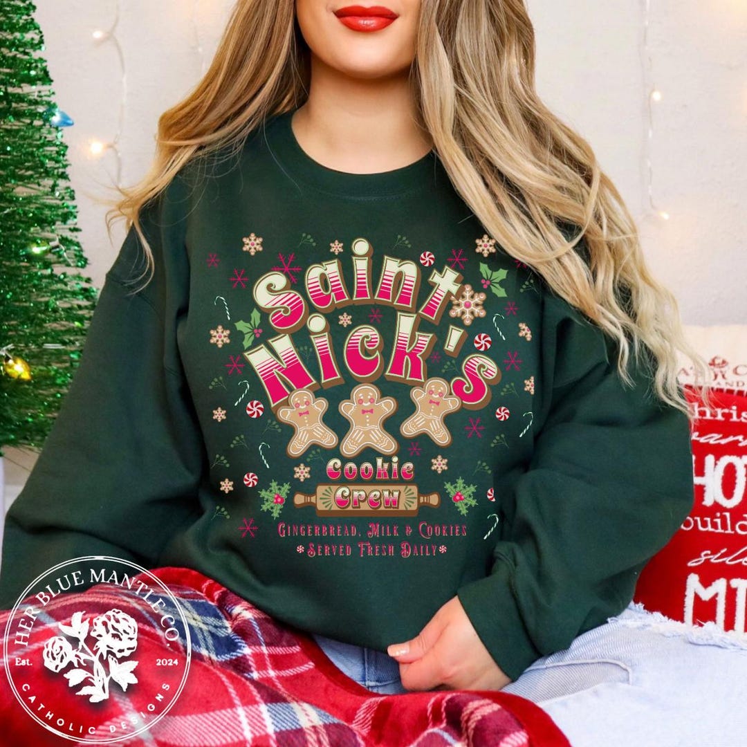 Saint Nick Christmas Sweatshirt for Women, St Nicholas Catholic ...