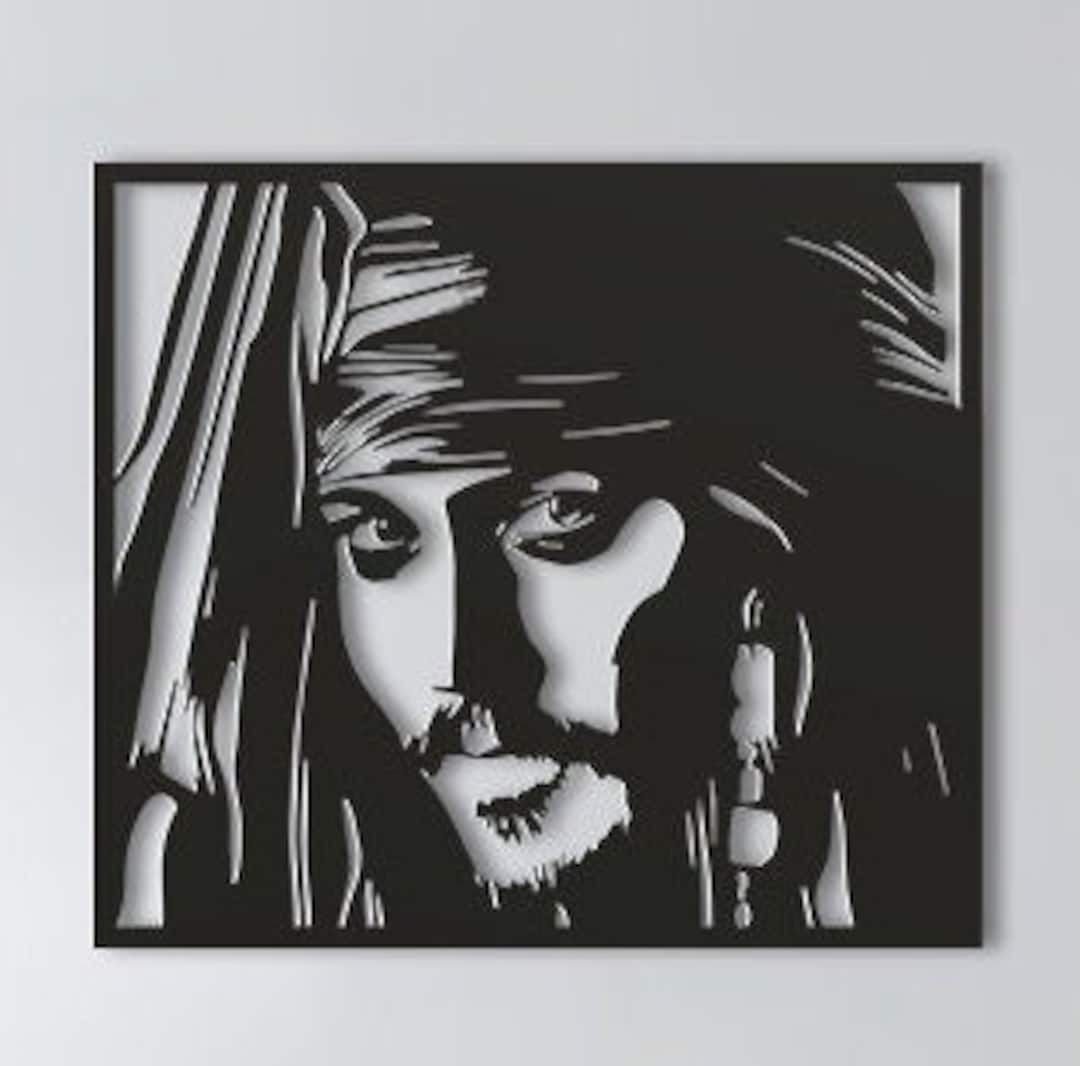 Captain Jack Sparrow Stencil STL - Etsy