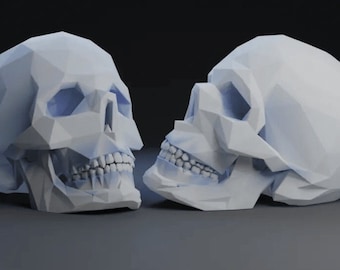 3D Printed Low Poly Skull / Low Poly Skull / Skull / Toy Skull ...