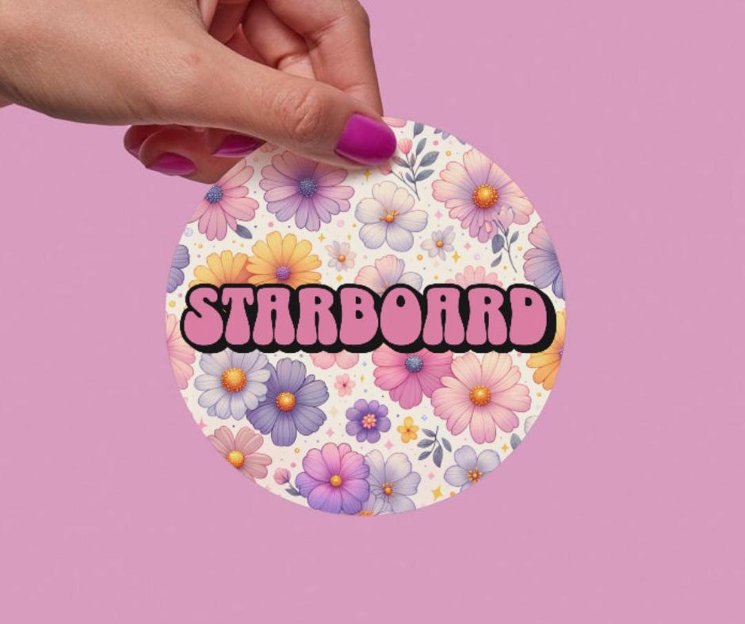 Rowing Sticker, Starboard, Crew Sticker, Rower, Floral Sticker, Flowers ...