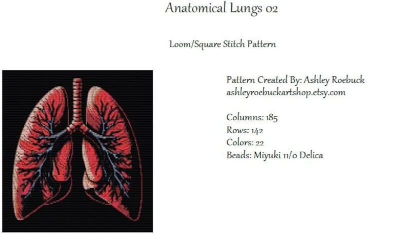 Anatomical Lungs Loom & Odd Peyote Stitch Patterns - Large Bead ...