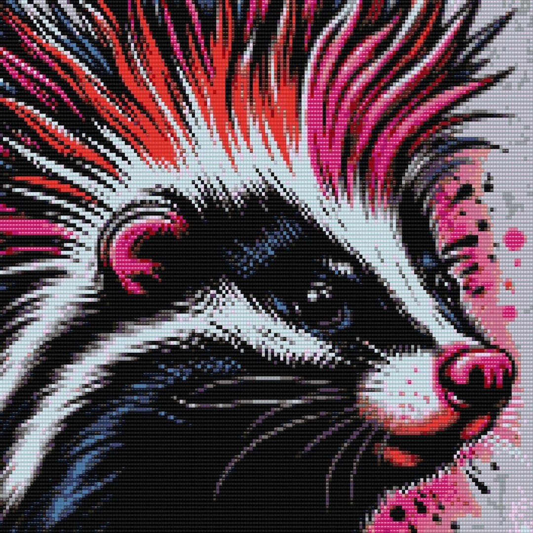 Punk Skunk Loom & Square Stitch Pattern for Large Bead Tapestry Using ...