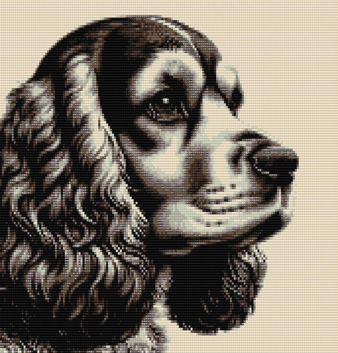 Cocker Spaniel Dog Loom & Peyote Stitch Patterns Large Bead Tapestry ...