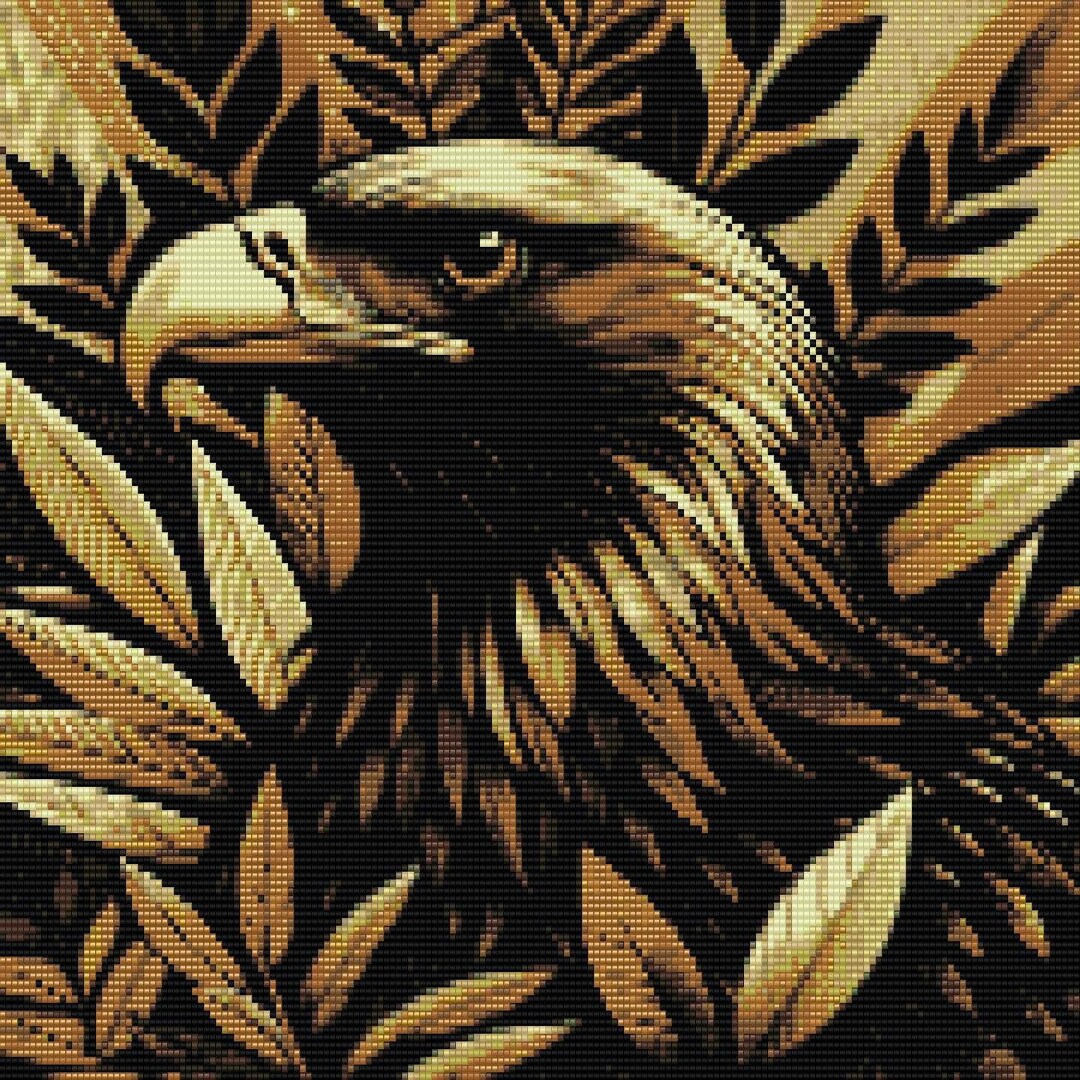 Golden Eagle Bird Loom & Peyote Patterns for Large Bead Tapestry Using ...