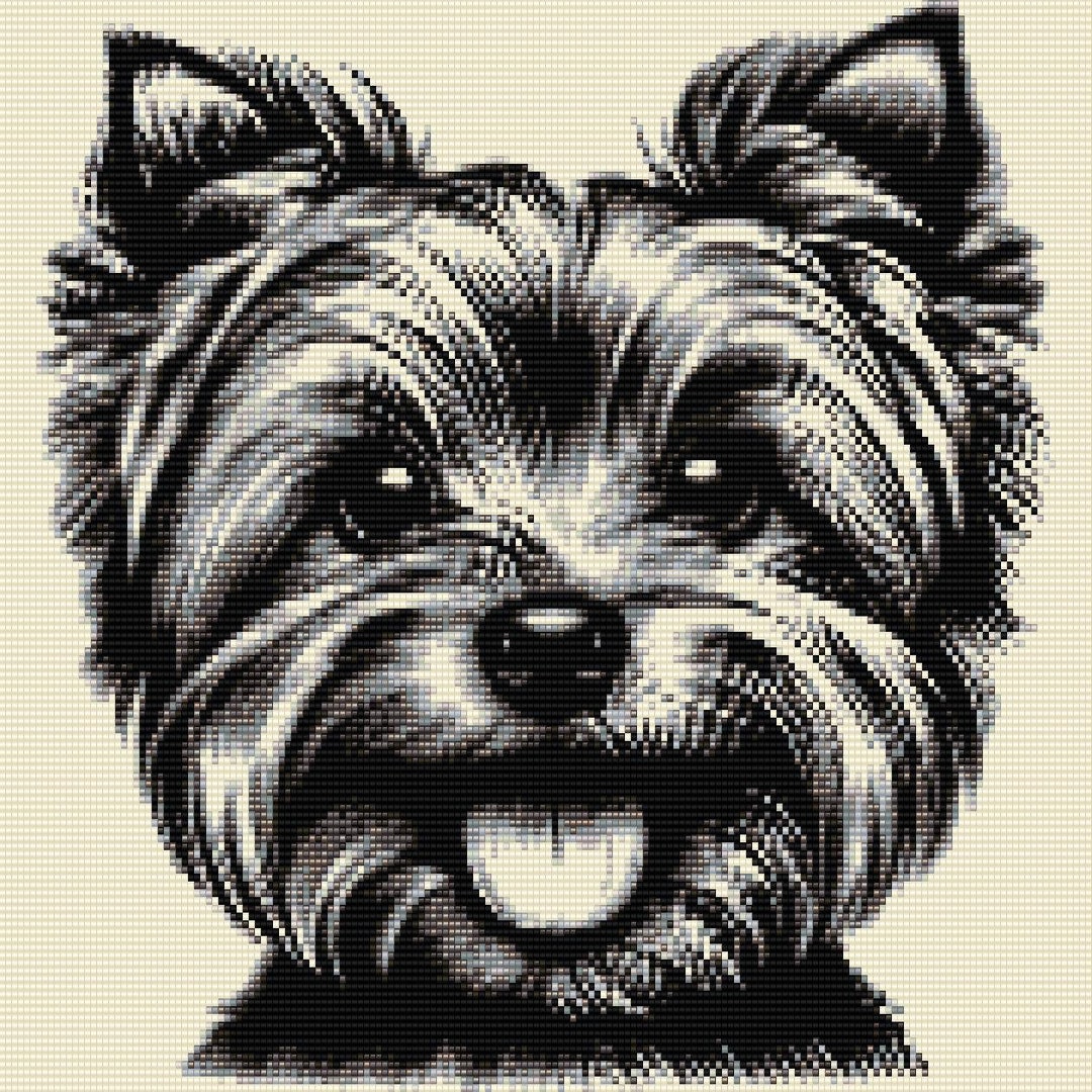 Yorkshire Terrier Dog Loom & Square Stitch Pattern Large Bead Tapestry ...