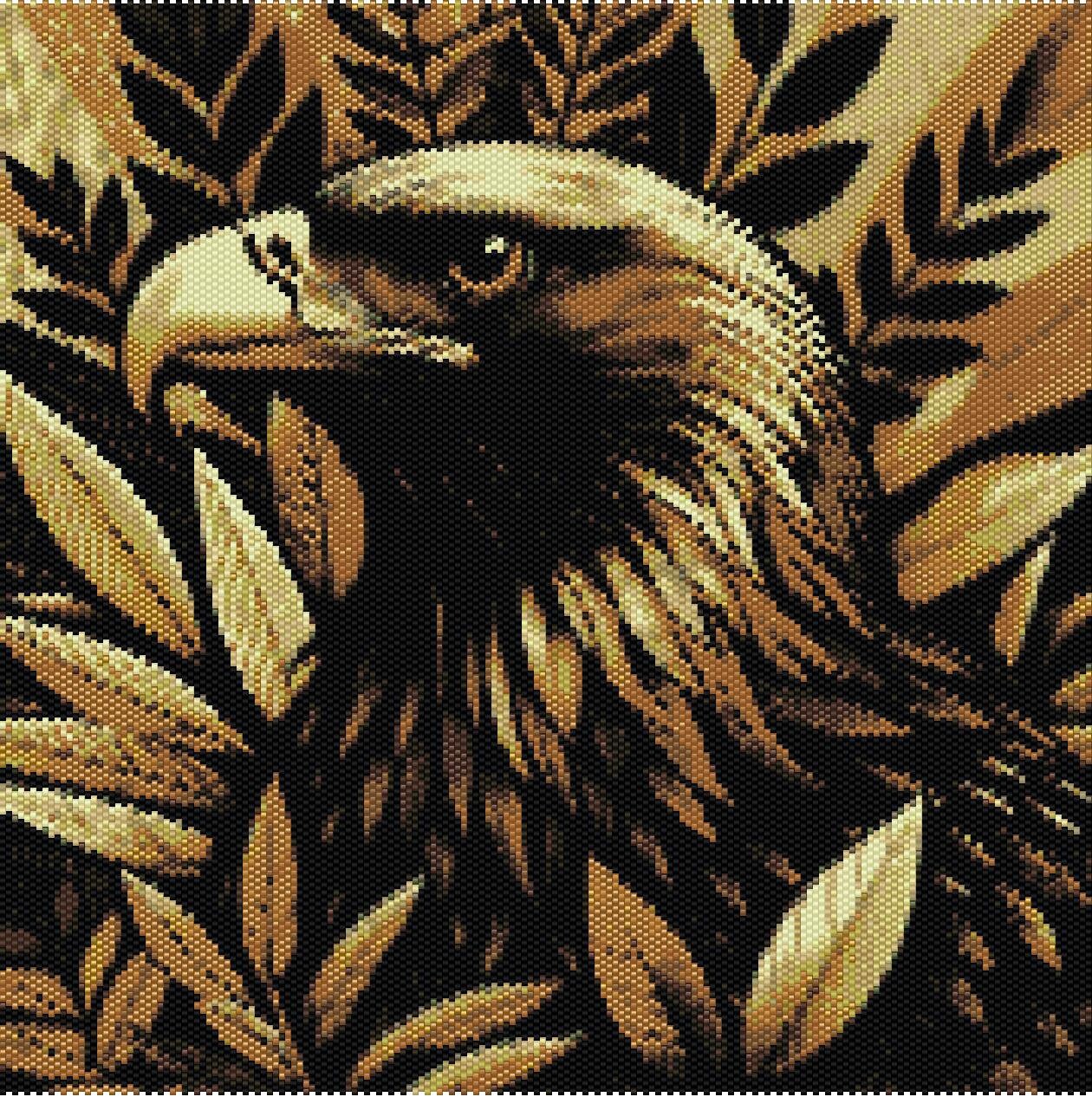 Golden Eagle Bird Loom & Peyote Patterns for Large Bead Tapestry Using ...