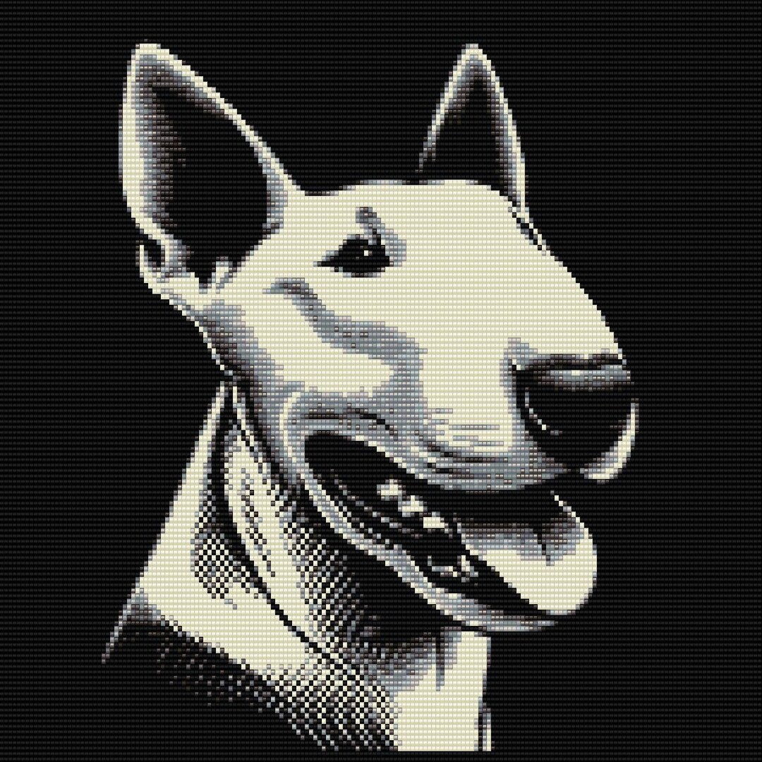 Bull Terrier Dog Loom & Peyote Stitch Patterns Large Bead Tapestry ...