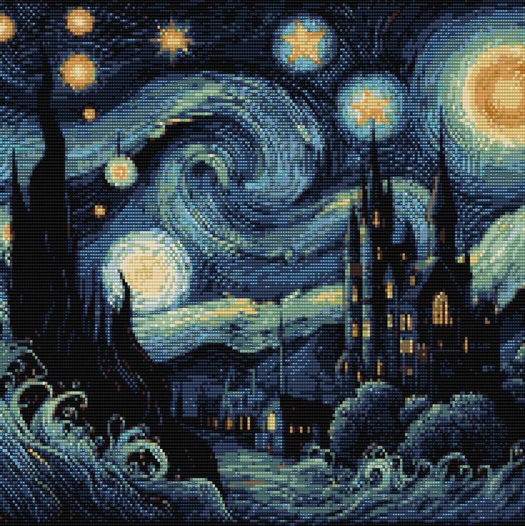 Van Gogh Castle Loom & Peyote Stitch Patterns - Large Bead Tapestry ...