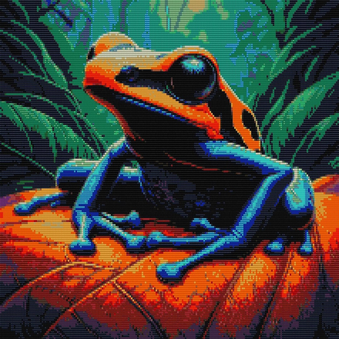 Poison Dart Frog Loom & Square Stitch Pattern for Large Bead Tapestry ...