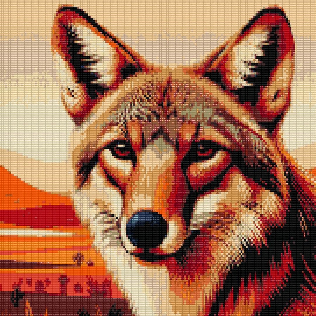 Coyote in Desert Loom & Peyote Patterns for Large Bead Tapestry Using ...
