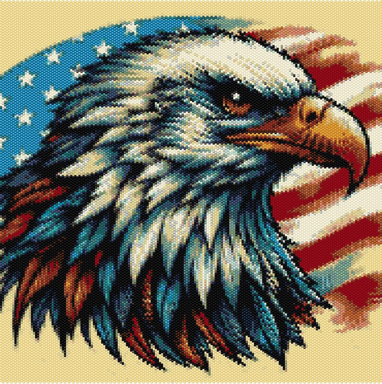 Bald Eagle Loom & Odd Peyote Stitch Patterns for Large Bead Tapestry ...