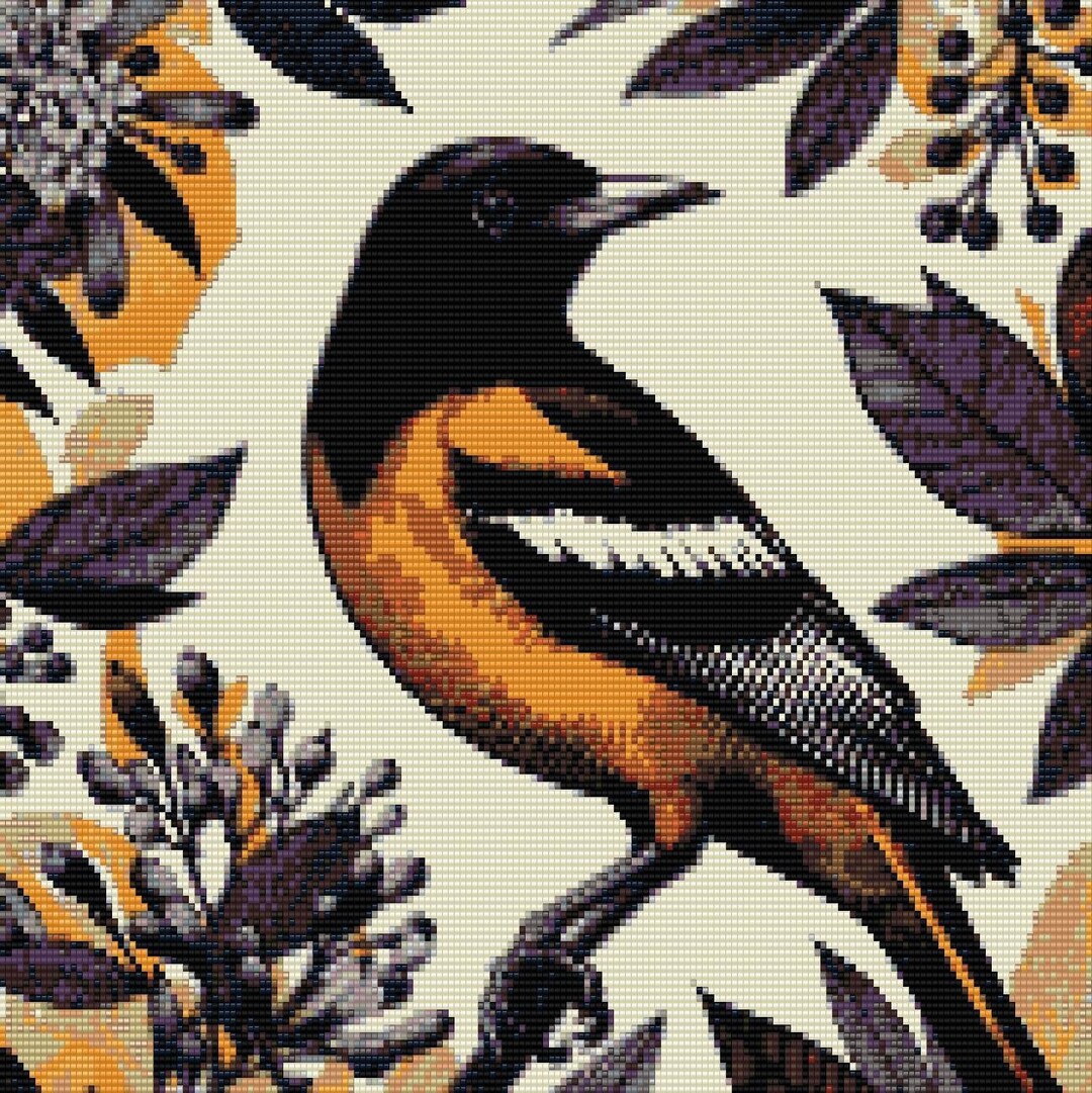 Oriole Bird Loom & Peyote Patterns for Large Bead Tapestry Using Miyuki ...