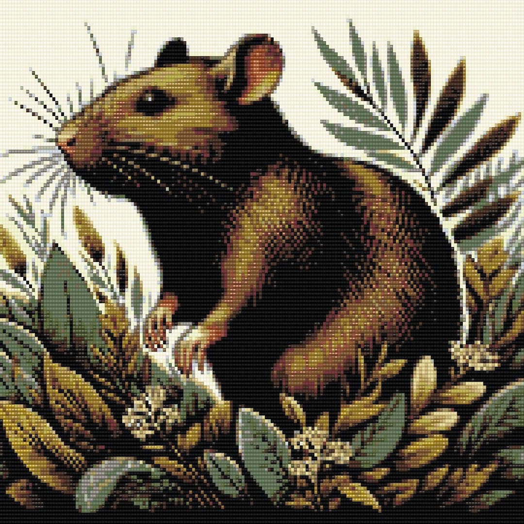 Rat in a Forest Loom & Peyote Patterns Large Bead Tapestry Using Miyuki ...