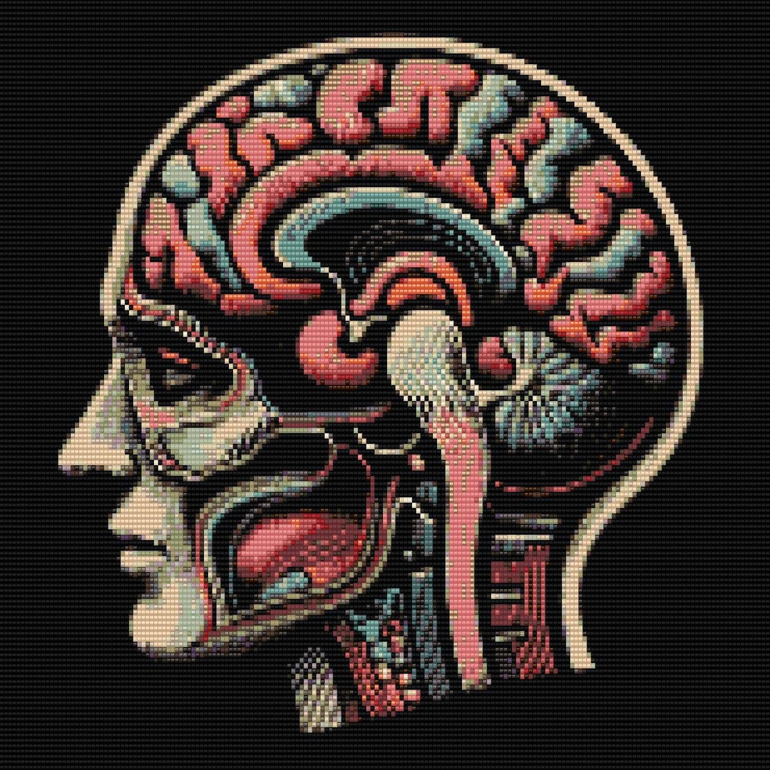 Anatomical Brain Loom & Peyote Stitch Patterns Large Bead Tapestry ...