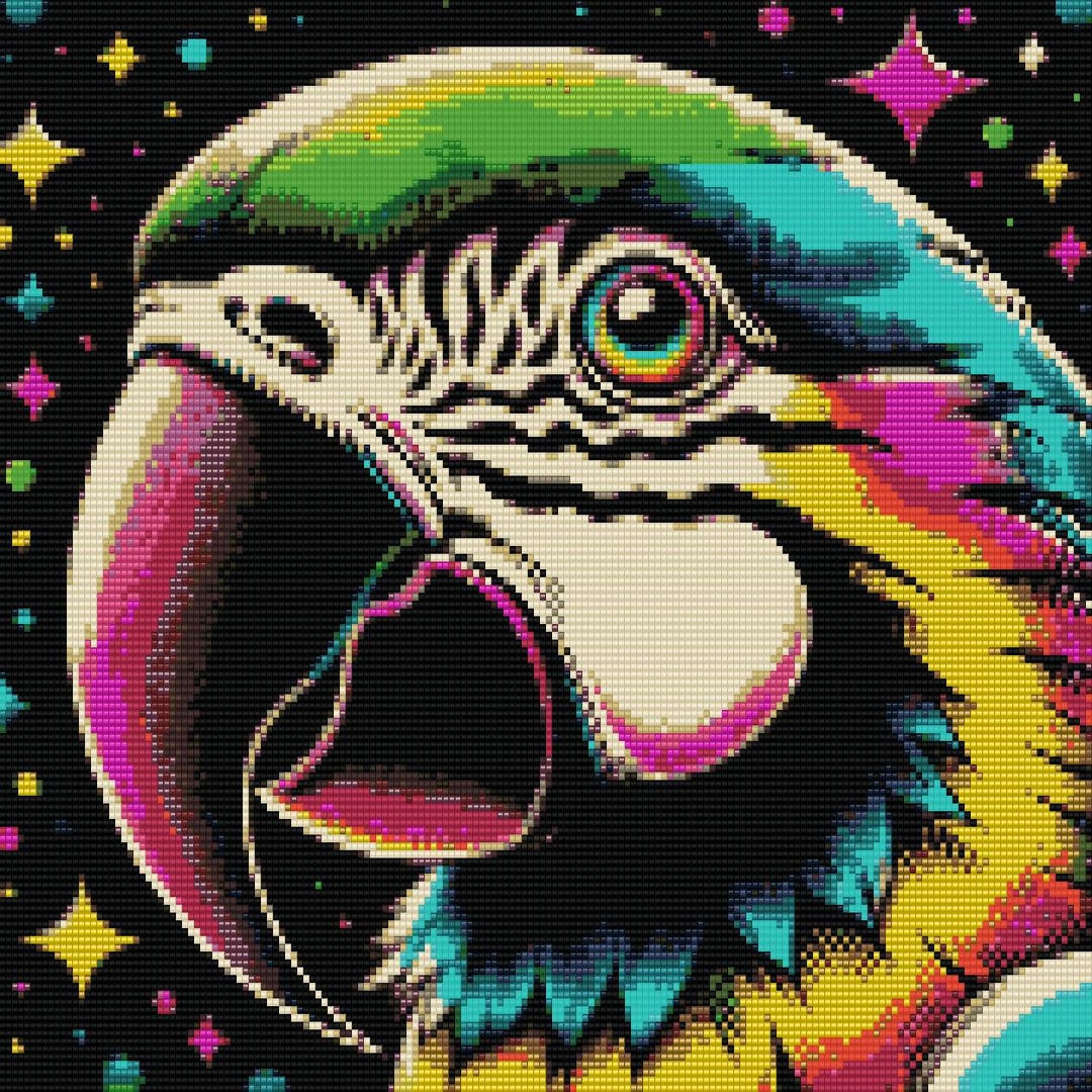Neon Macaw Parrot Loom & Peyote Patterns - Large Bead Tapestry Using ...