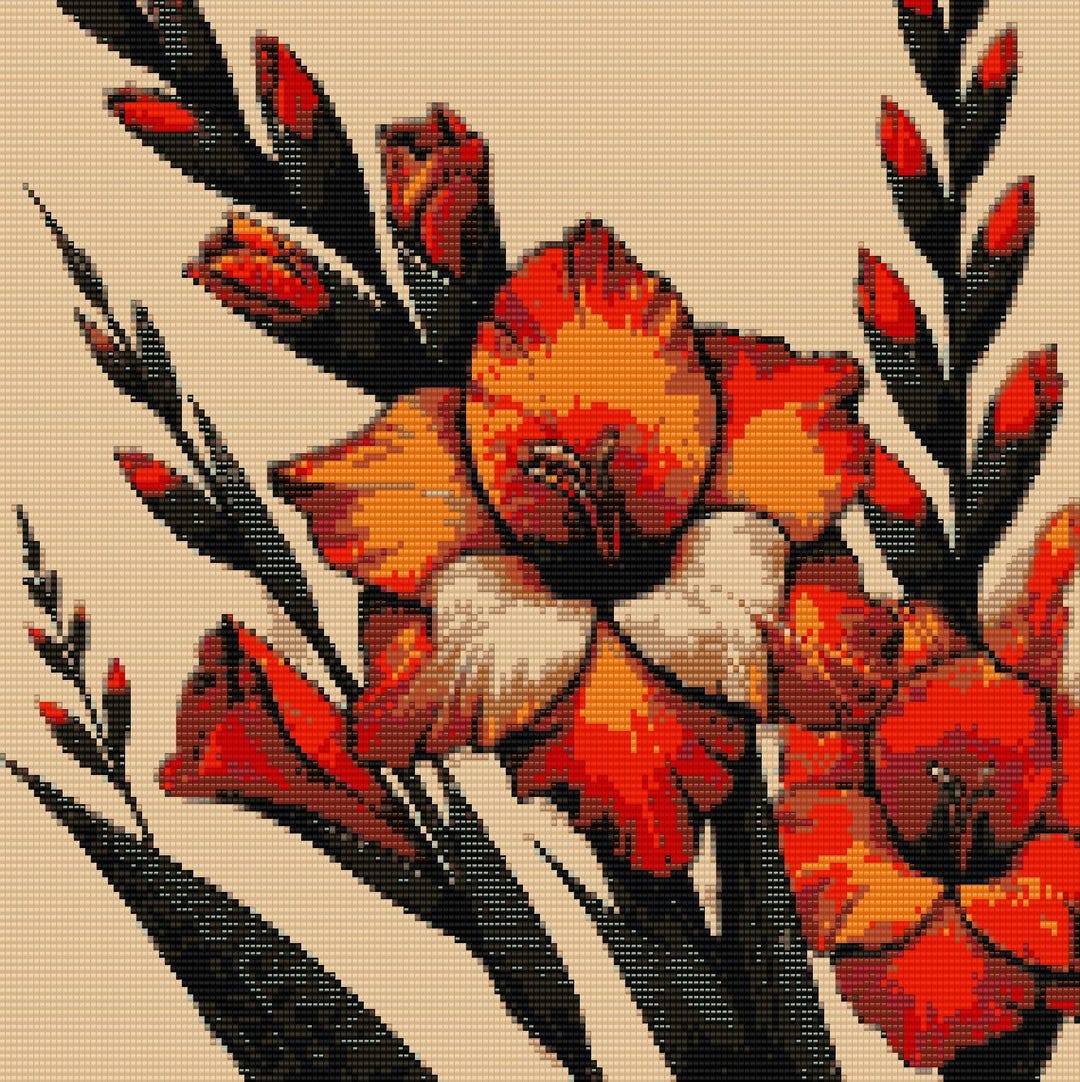 August Birth Flower Gladiolus Loom & Peyote Patterns - Large Bead ...