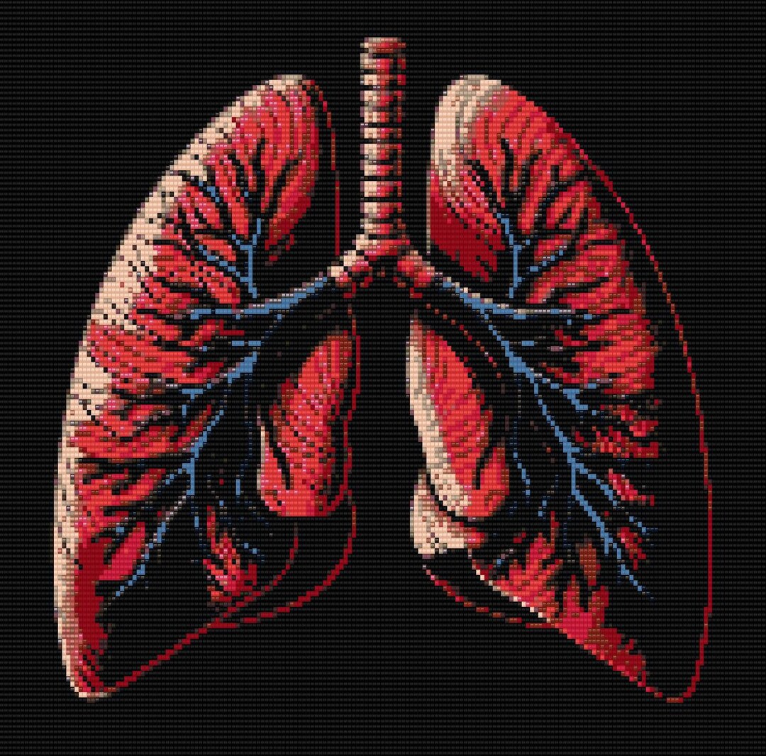 Anatomical Lungs Loom & Peyote Stitch Patterns Large Bead Tapestry ...