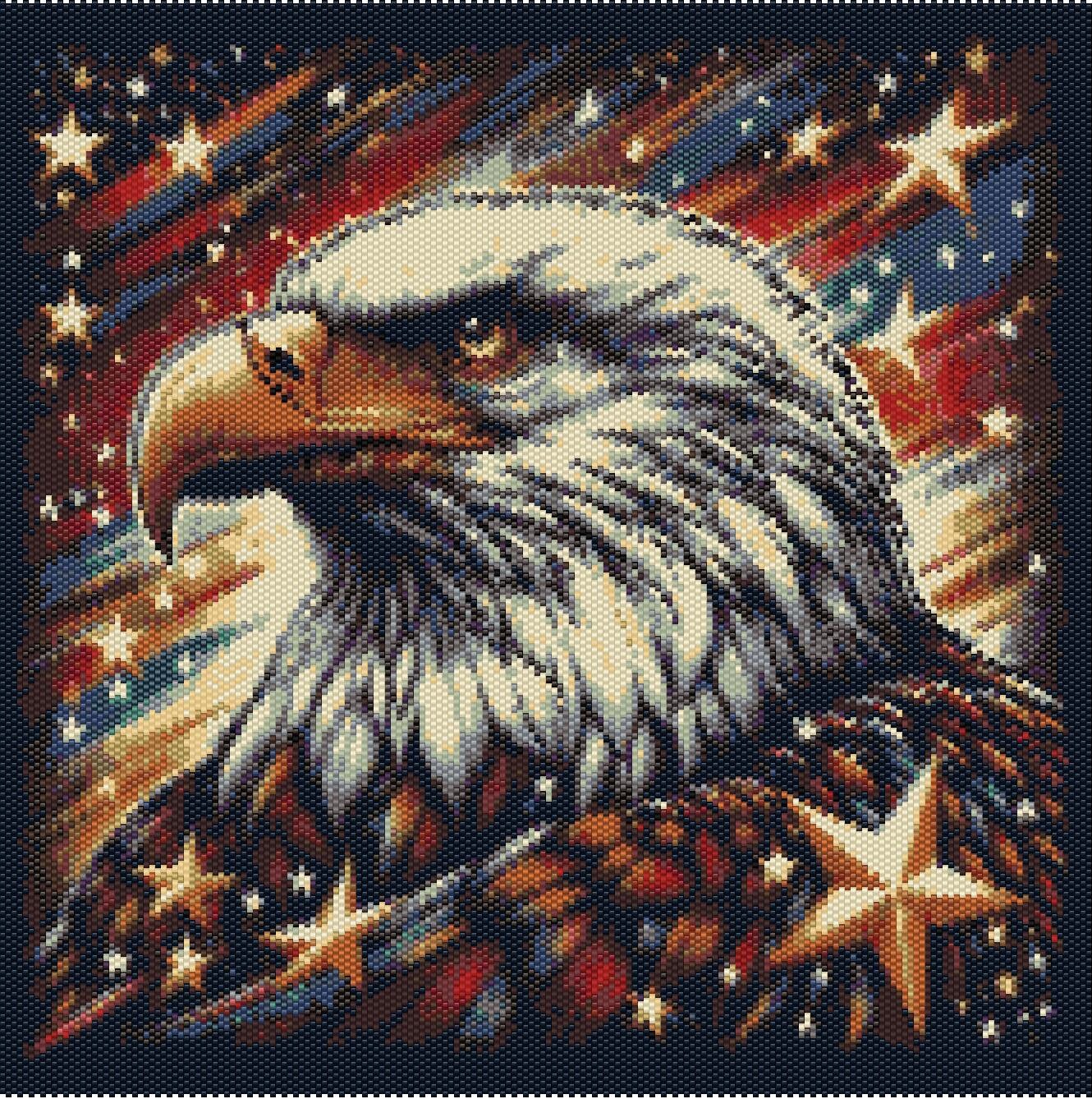 Bald Eagle Loom & Peyote Patterns for Large Bead Tapestry Using Miyuki ...