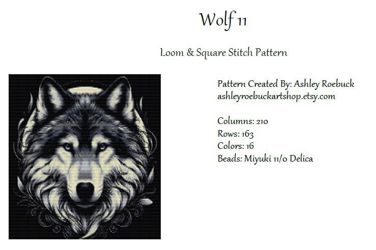 Wolf Loom & Peyote Stitch Patterns for Large Bead Tapestry Using Miyuki ...