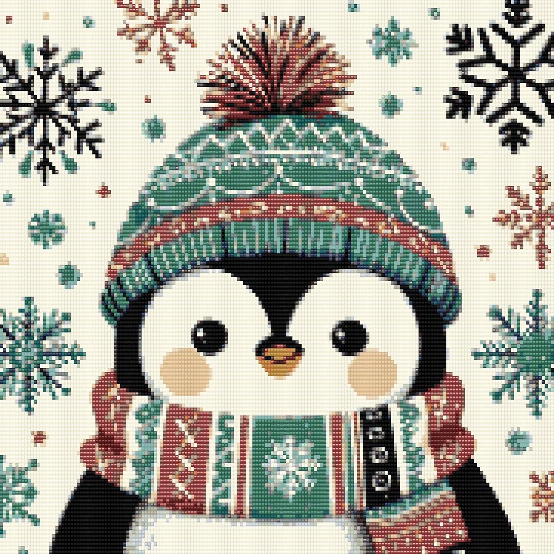 Christmas Penguin Loom & Peyote Stitch Patterns - Large Bead Tapestry ...