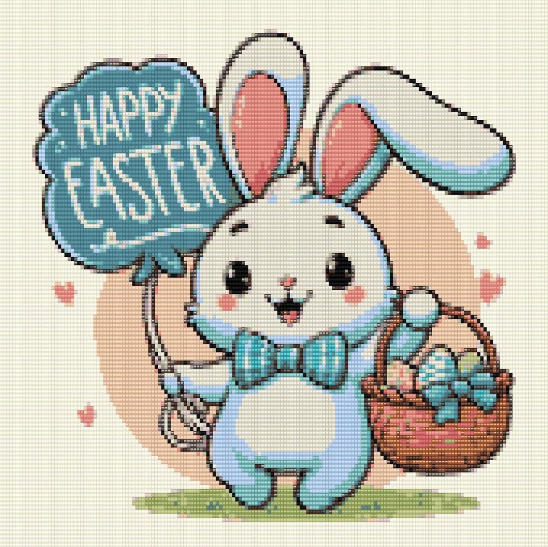 Easter Bunny Loom & Peyote Stitch Pattern for Large Bead Tapestry Using ...