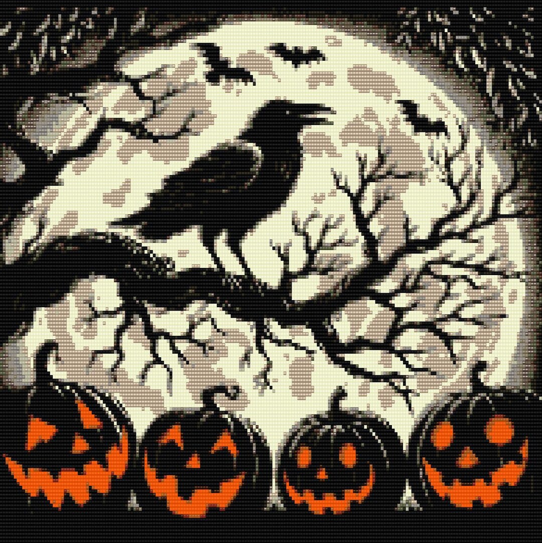 Halloween Crow Loom & Odd Peyote Stitch Patterns - Bead Tapestry Using ...