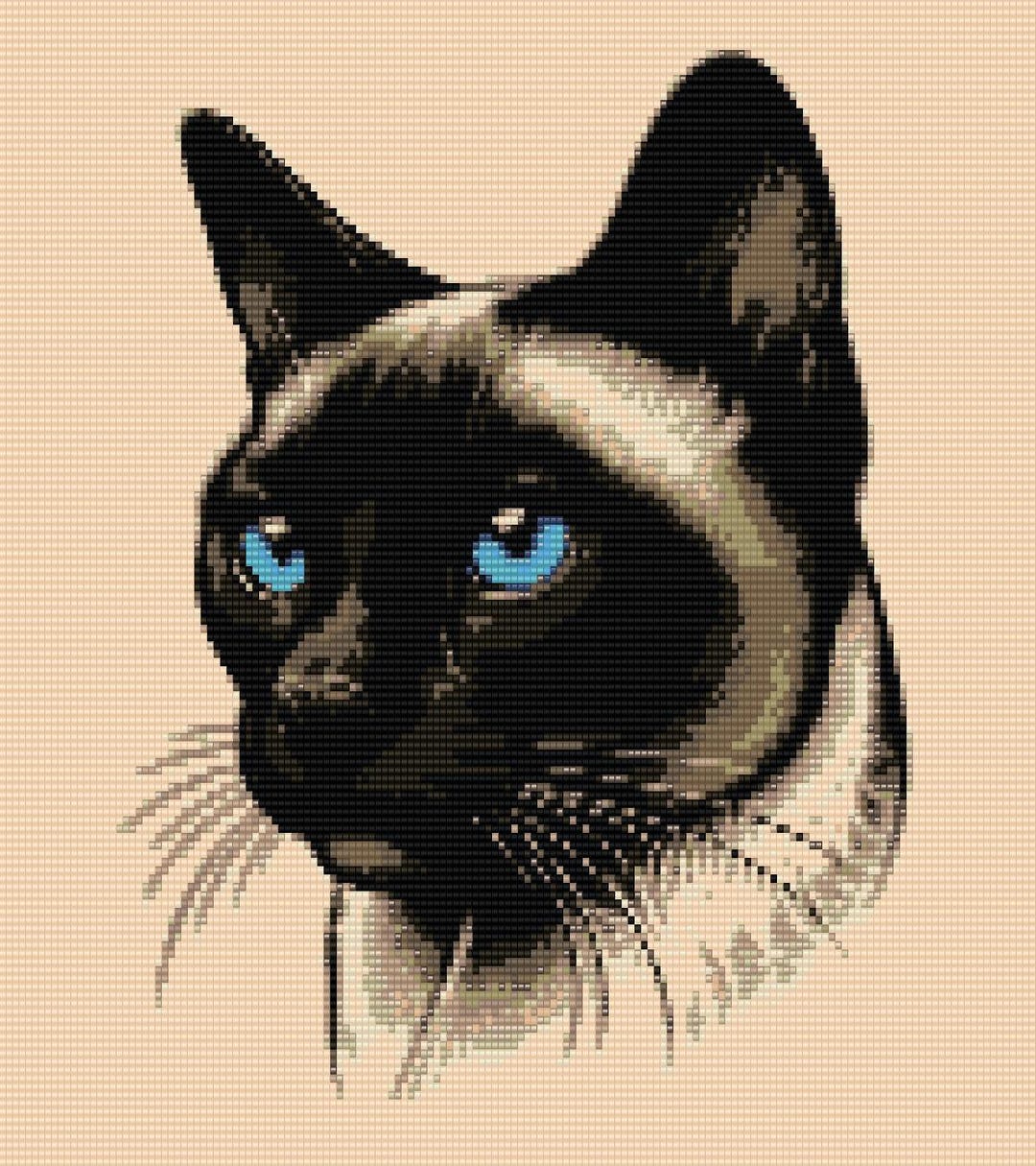 Siamese Cat Loom & Peyote Patterns - Large Bead Tapestry Using Miyuki ...