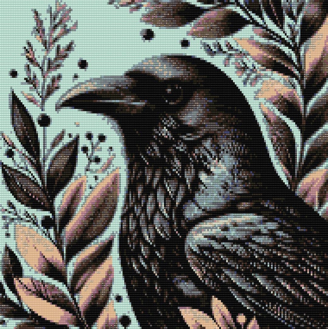 Crow Bird Loom & Peyote Pattern for Large Bead Tapestry Using Miyuki 11 ...