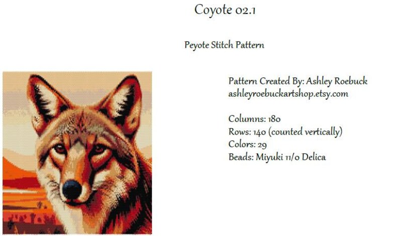 Coyote in Desert Loom & Peyote Patterns for Large Bead Tapestry Using ...