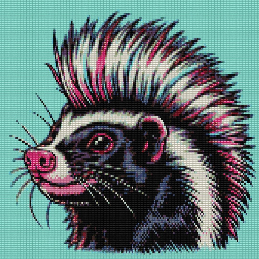 Punk Skunk Loom & Peyote Stitch Patterns for Large Bead Tapestry Using ...
