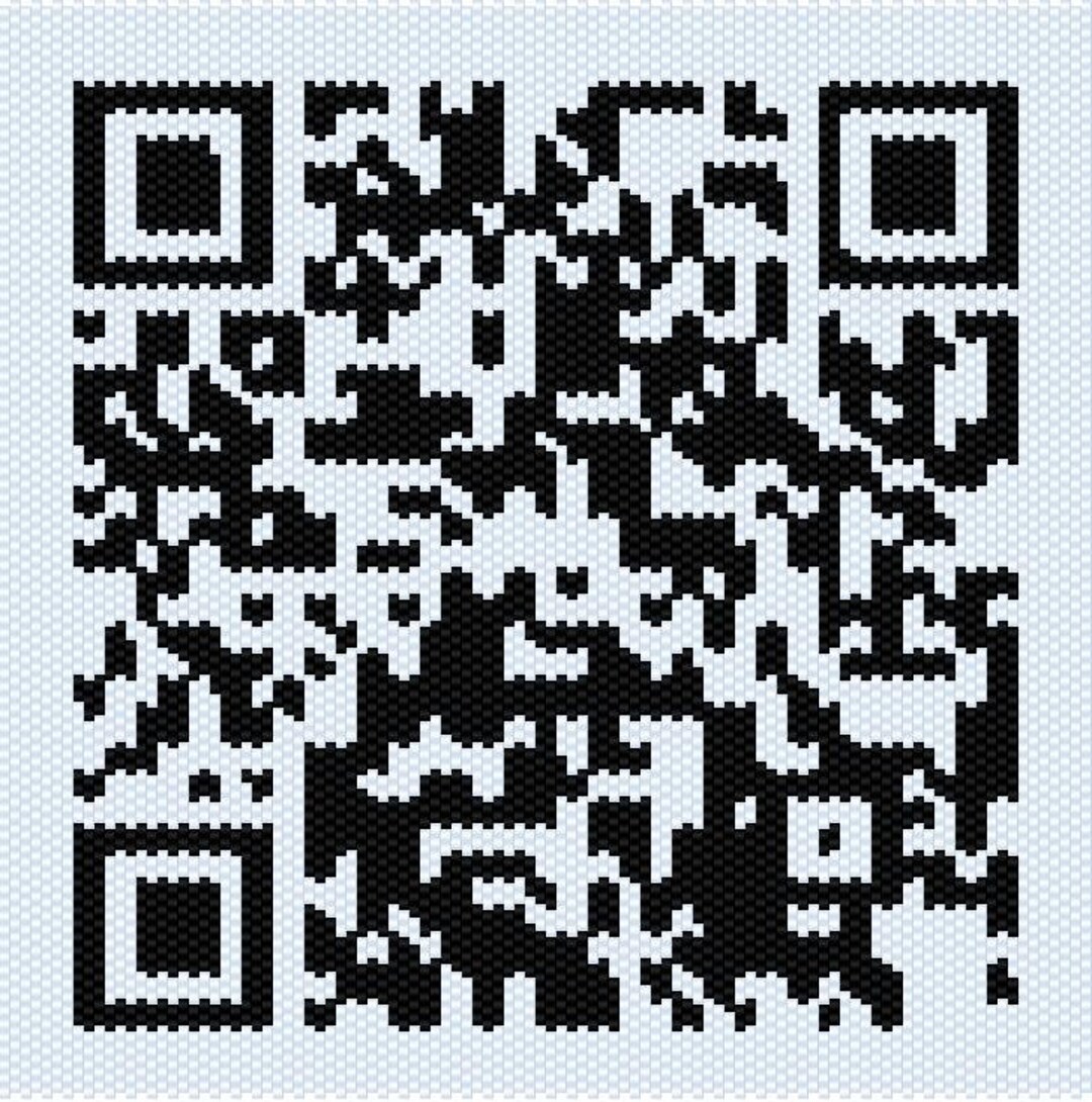 Rick Rolled QR Code Peyote ONLY Pattern Bead Tapestry Using Miyuki 11/0 ...