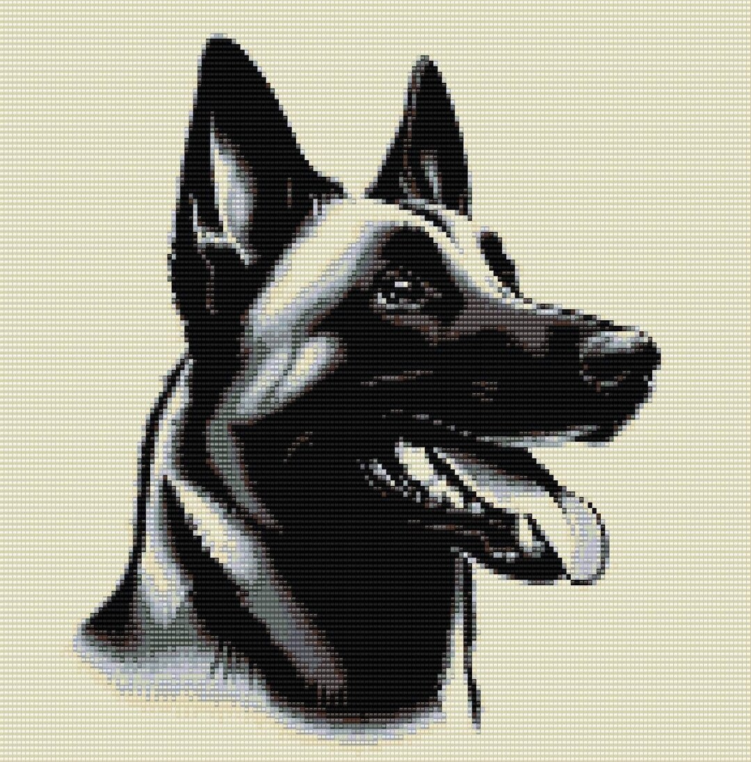 Belgian Malinois Dog Loom & Square Stitch Pattern Large Bead Tapestry ...