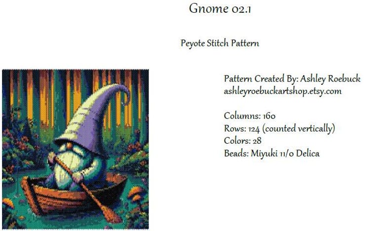 Gnome in a Row Boat Loom & Peyote Patterns - Large Bead Tapestry Using ...