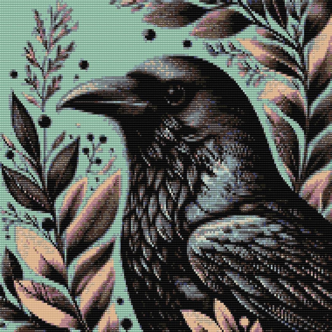 Crow Bird Loom & Peyote Pattern for Large Bead Tapestry Using Miyuki 11 ...