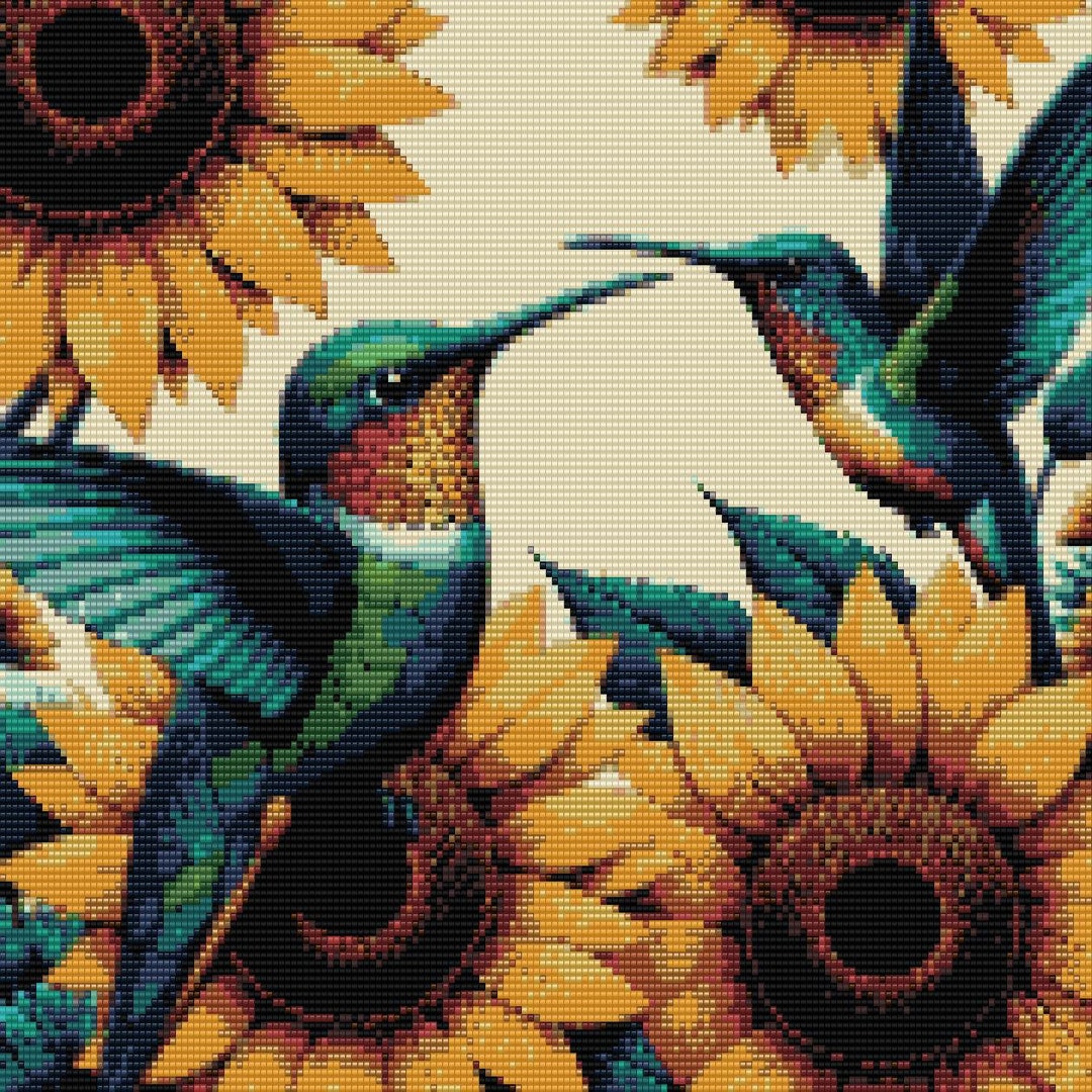 Hummingbirds and Sunflowers Loom & Peyote Patterns for Bead Tapestry ...