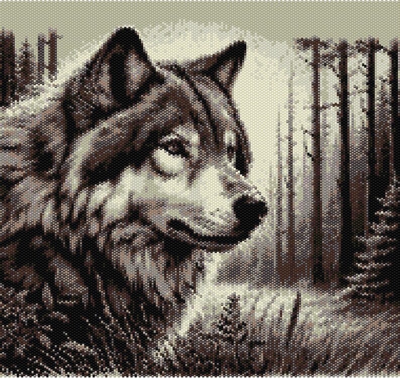 Wolf Loom & Peyote Stitch Patterns for Large Bead Tapestry Using Miyuki ...