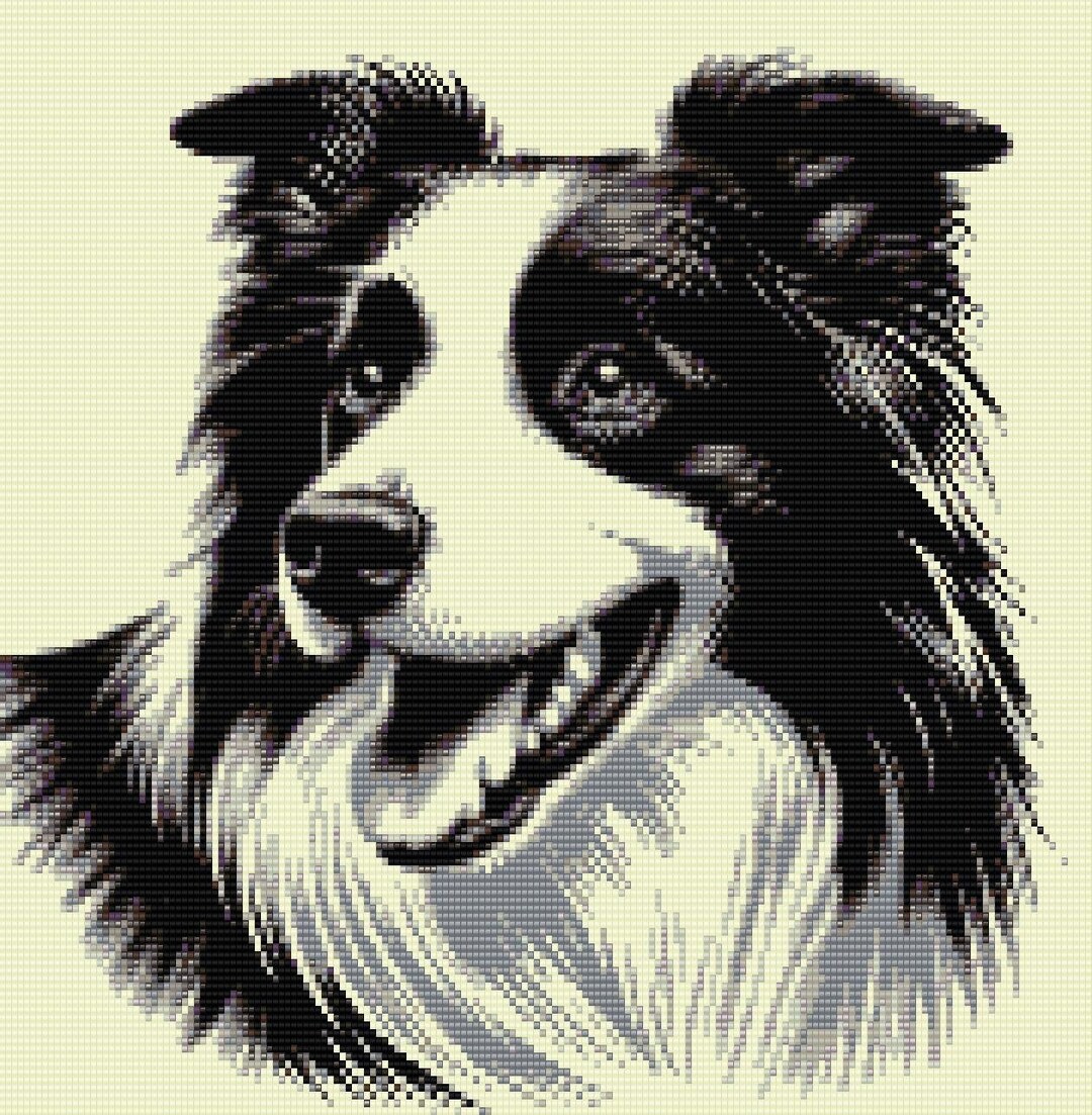 Border Collie Dog Loom & Peyote Stitch Patterns Large Bead Tapestry ...