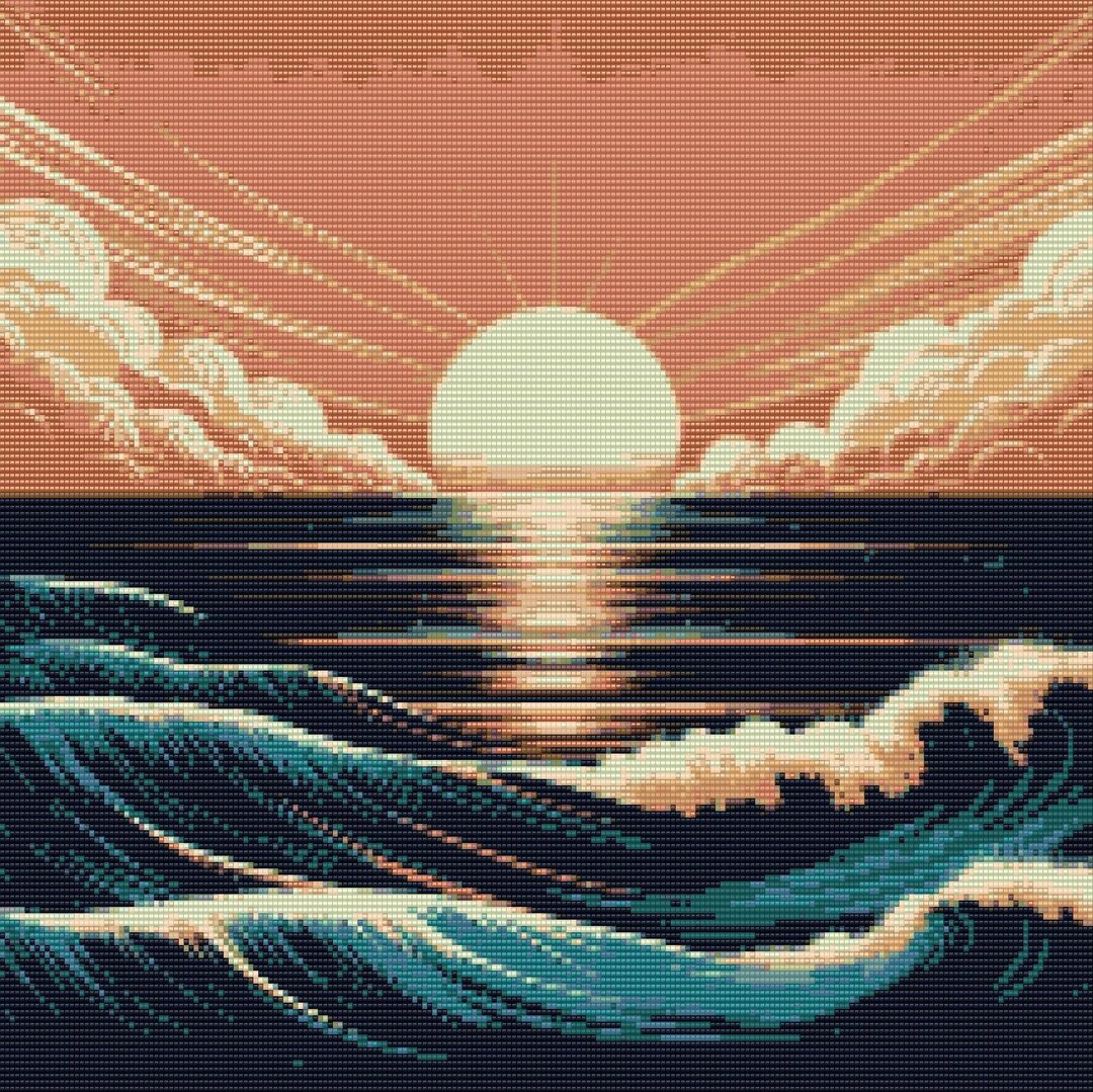 Ocean Beach Sunset Loom & Peyote Stitch Patterns for Large Bead ...