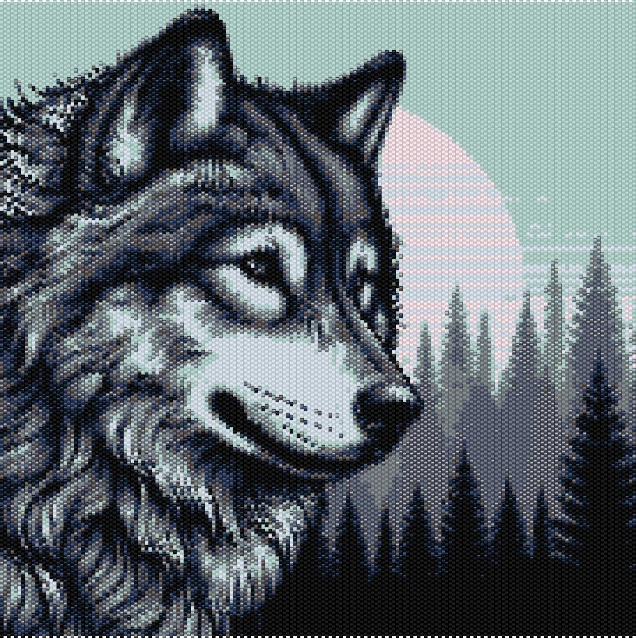 Wolf Loom & Peyote Stitch Patterns for Large Bead Tapestry Using Miyuki ...