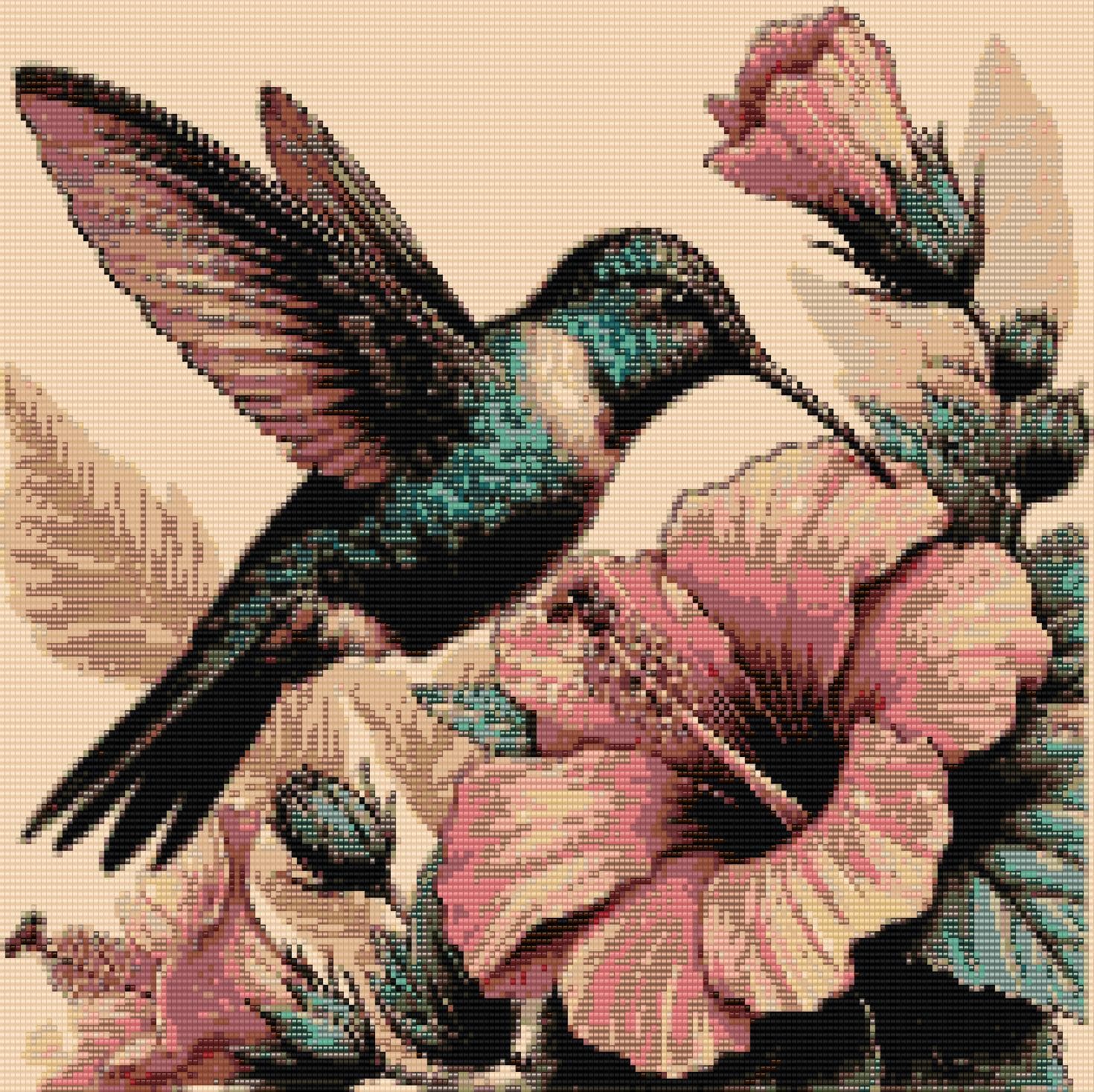 Hummingbird Loom & Peyote Pattern for Large Bead Tapestry Using Miyuki ...