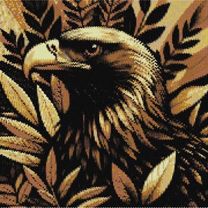Golden Eagle Bird Loom & Peyote Patterns for Large Bead Tapestry Using ...