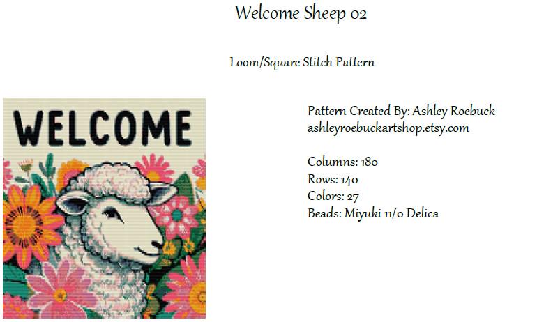 Welcome Sheep Sign Loom & Peyote Stitch Patterns - Large Bead Tapestry ...