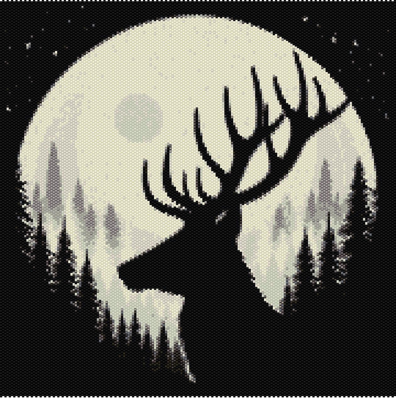 Deer in Forest Loom & Peyote Patterns - Large Bead Tapestry Using ...