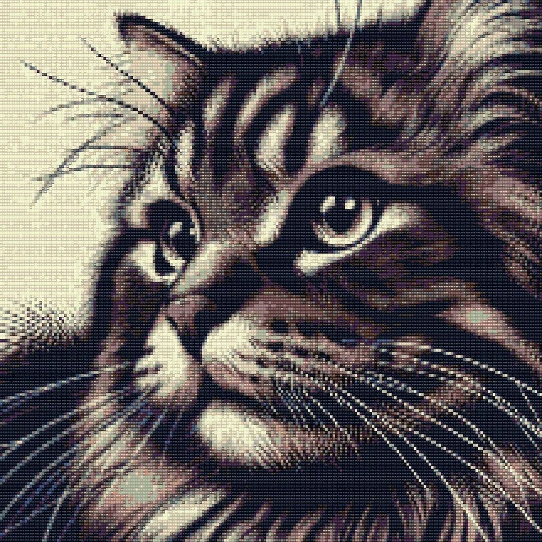 Cat Loom & Square Stitch Pattern for Large Bead Tapestry Using Miyuki ...